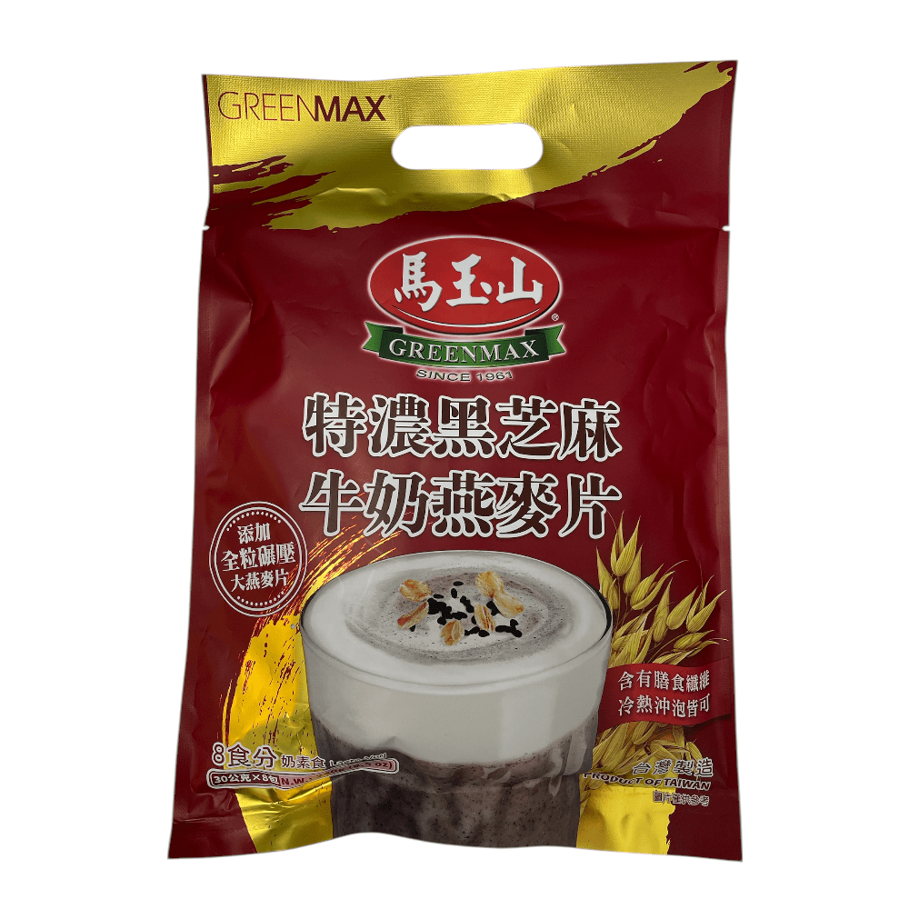 GREENMAX Extra Rich Black Sesame Milk Oatmeal 30g x 8 Sachets (240g ...