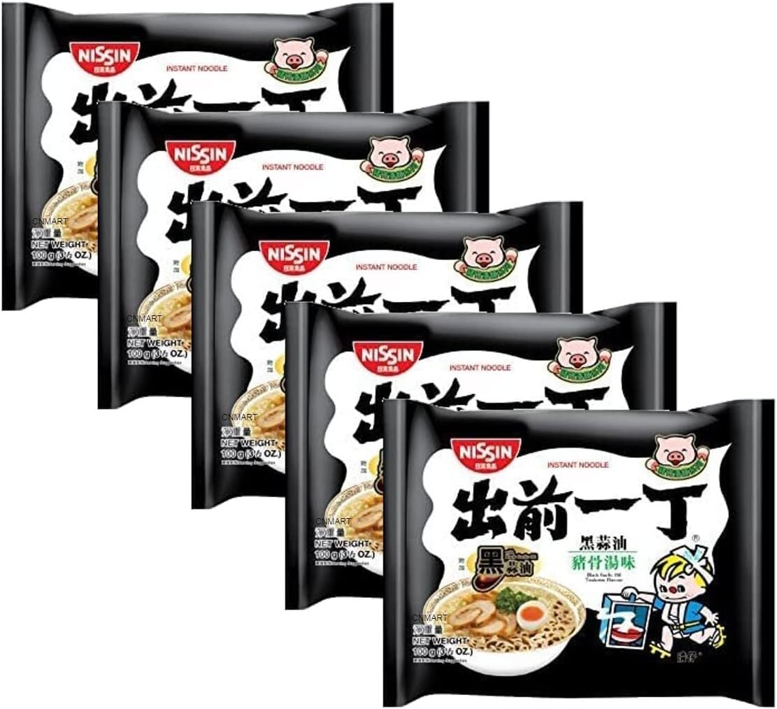 Nissin Ramen Instant Noodle Black Garlic Oil Tonkotsu Flavour 100g x 5 ...